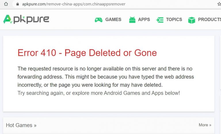 Apkpure just removes "Remove China Apps" page after posting for short ...