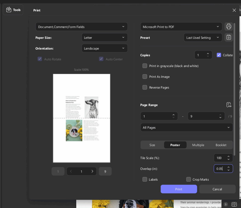 Tile Print PDF: The Secret to Large Posters - UPDF | AxeeTech