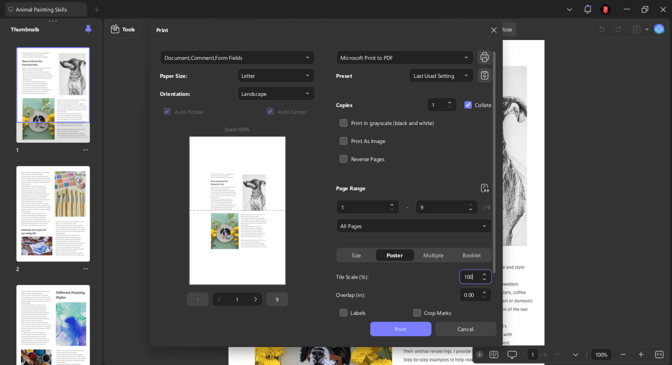 Tile Print PDF: The Secret to Large Posters - UPDF | AxeeTech