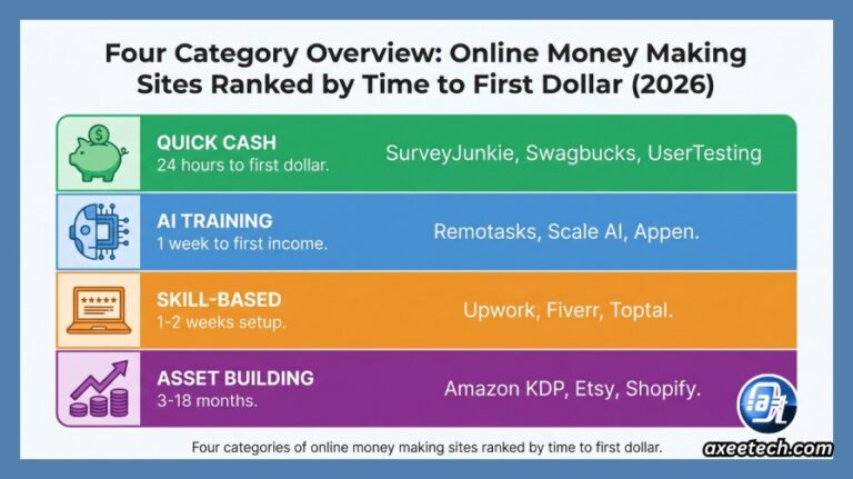 Online Money Making Sites: 25 Best in June 2026 | AxeeTech